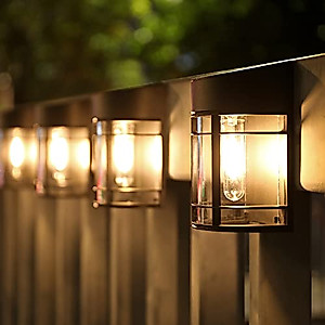 Outdoor Solar Fence Lights, Solar Garden Decorative Lights, Waterproof Solar Lights for Wall, Patio, Stairs, Backyard, Steps, Fence Decor,8 Pack