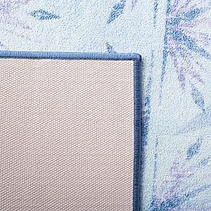 SAFAVIEH Machine Washable Slip Resistant Collection 6' 7" x 9' Light Blue/Lavender Inspired by Disney's Frozen II - Element Kids Bedroom Nursery Playroom Area Rug