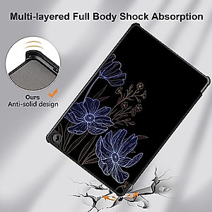 Yebiseven Case for Amazon Fire Max 11 2023(Only Compatible with 13th Generation Tablet), Shockproof Tablet Protective Cover with Trifold Stand & Auto Sleep/Wake, Floral Foliage