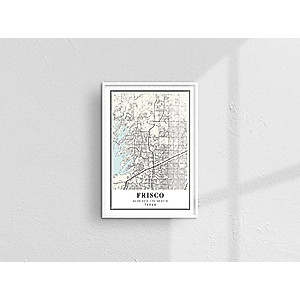 Frisco Texas Tx City Vintage Map Poster | 11x17 12x18 16x24 24x36 Minimalist Unframed Traveler Wall Art | Modern Hometown City Artwork Print | Home Office Decor for Gifts