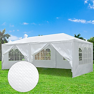 Yescom 10'x20' White Outdoor Wedding Party Patio Enclosed Canopy Tent w/Removable Side Wall Canopy Sun Shelter