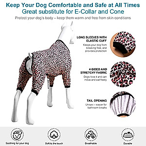 LovinPet Lovin Pet Pajamas - Double Brushed Stretch Knit, Neon Pink Cheetah Print, UV Protection, Pet Anxiety Relief Shirt, Lightweight Pullover Pet Pajamas, Full Coverage Dog Pjs,Leopard Pink 3XL