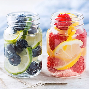 Accguan 16oz Glass Jars with Regular Lids, Mason Jar With Airtight Lids(Black), Clear Glass Jar Ideal for Jam,Honey,Shower Favors,Wedding Favors, 15 pack