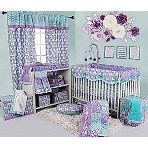 Bacati - Paisley Kids Storage (Small Storage Tote 10 x 10 x 10 inches, Lilac/Purple/Aqua)