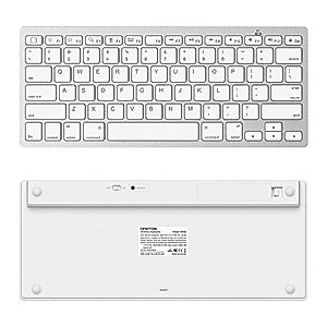OMOTON Ultra-Slim Bluetooth Keyboard for iPad 10.2(9th/ 8th/ 7th Generation)/ 9.7, iPad Air 4th Generation, iPad Pro 11/12.9, iPad Mini, and More Bluetooth Enabled Devices, White