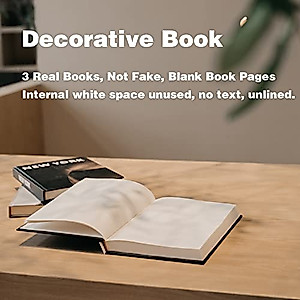 3 Pieces Large Size Fashion Decorative Book,Decorative Hardcover Books, Modern Stack,Fashion Design Book ,Display Books for Coffee Tables/Shelves Black and White Gray Shelf Night Stands Decor