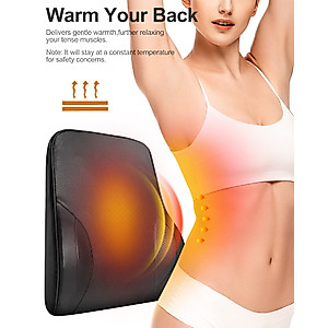 SEG Direct Lumbar Support Pillow for Car, Back Support with Vibrating Motors 12V, for Driving Fatigue Back Pain Relief, Memory Foam with Leather Cover, for Car Seat Home Office Chair