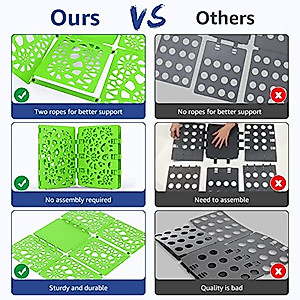 BoxLegend T Shirt Folder V2-Plus Clothes Folding Board Laundry Organizer Durable Plastic to Fold Clothes Green