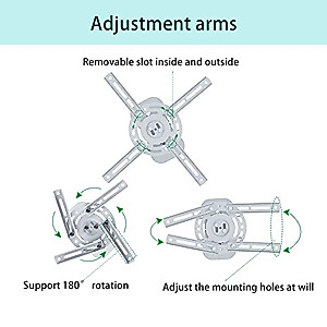 Tuimen Projector Mount, Universal Low Profile Projector Ceiling Mount with Extendable Arms and Adjustable Projection Angles Mounting Bracket, White