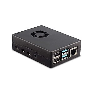 Vilros Raspberry Pi 4 Compatible Heavy Duty Aluminum Alloy Case with Preinstalled and Ready to Connect Fan (Black)