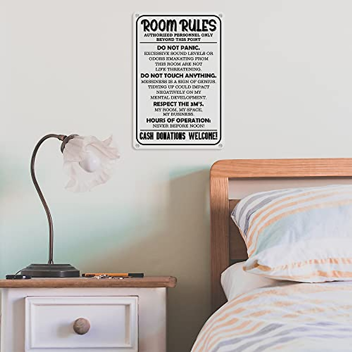 Maoerzai Room Sign for Teen Girls Bedroom Door Decor Room Sign Girl Room Rules Sign Wall Decor 8X12 Inch.