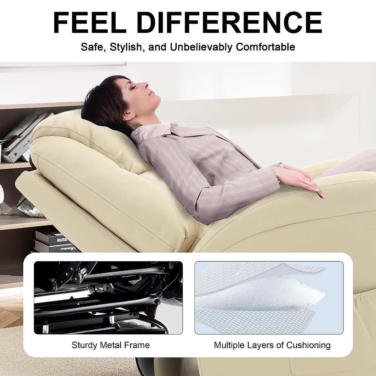 Korser Recliner Chair, Rocking Chair with Massage and Heat, 360° Swivel Recliner Chairs for Adults, Rocker Manual Recliner with Remote Control and Cup Holder for Living Room, Bedroom, Nursery