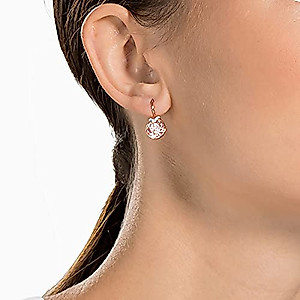 SWAROVSKI Women's Bella V Pierced Earrings, Pink, Rose-Gold Tone Plated