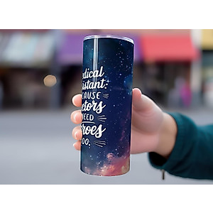 Casitika Certified Medical Assistant Gifts For Women. 20 Oz Medical Assistant Tumbler For Appreciation Week Or Graduation. Because Doctors Need Heroes Too. (Space)