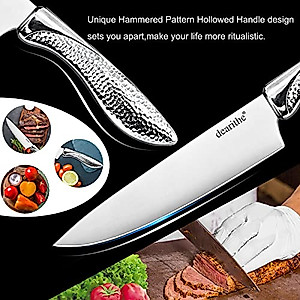 dearithe Kitchen Knife Set 3 Piece, High Carbon Stainless Steel Professional Chef Knife Set, Sharp Knife with sheath, Knives Set for Kitchen