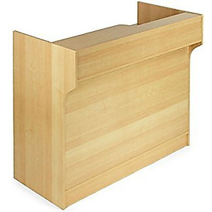 Only Garment Racks Free-Standing Maple Melamine Register Stand, with Adjustable Shelves, Pull-Out Drawer, and Check Writing Area