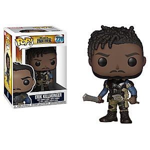 POP Marvel: Black Panther Unmasked Erik Killmonger Funko Pop Vinyl Figure Bundled Multicolored 3.75 inches