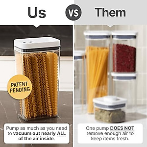 Fontaines 2-Pack Pump-Lock 3.7L Food Storage Containers - Pump to Vacuum Out Air with Locking Lid for Airtight, Leakproof Seal to Keep Food Fresh - BPA-Free, Pantry, Dishwasher, Fridge & Freezer-Safe