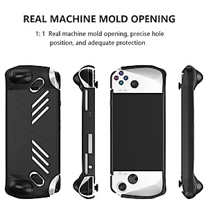 SOATUTO Case for ROG Ally Game Console Silicone Hard Case Back Cover Anti-Scratch Drop-Proof Non-Slip Protective Case for 2023 ASUS ROG Ally Game Console Shockproof Protective (Black)