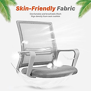 Office Chair - Ergonomic Executive Mid Back Home Office Desk Chairs, Adjustable Height, Breathable Mesh