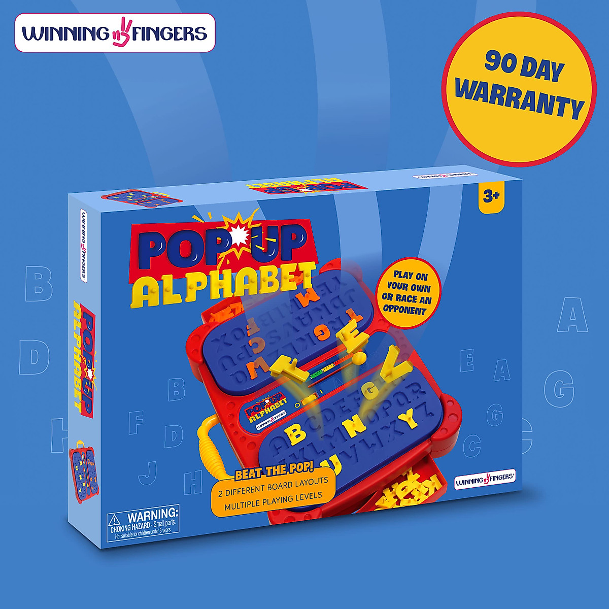 Winning Fingers Pop Up Board Game 2-Player | Preschool Game with Alphabet Puzzle Pieces | Educational Learning Toy for Toddler and Kids Ages 3+