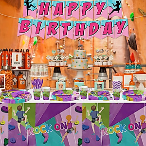 APOWBLS Rock Climbing Birthday Decorations Tableware - Rock Climbing Party Supplies, Paper Plate, Cup, Napkin, Tablecloth, Cutlery, Rock Climbing Camping Adventure Theme Party Decorations | Serve 24