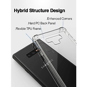 KIOMY Clear Case for Samsung Galaxy Note 9 5G Airbag Corners Shockproof Bumper Protective Phone Cover, Hybrid Design Hard PC Back with Flexible TPU Frame
