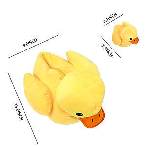 Pegmapri 14" Yellow Duck Stuffed Animal with Babies, Ducky Plush Playset with Zipper Pocket, 5pcs Ducklings Toys Plushie Birthday Gift for Kids Boy Girl