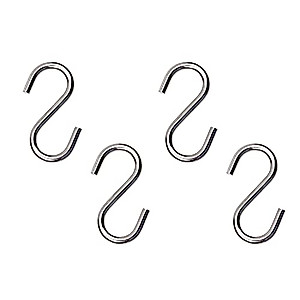 Shapenty Stainless Steel Heavy Duty S Shaped Hooks Hanging Utility Hooks for Plants Hanger Kitchen Utensils Pots Pans Clothes Jeans Bags Bathroom Gardening Tool, 4PCS (2 Inch)