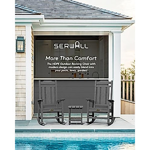 SERWALL Outdoor Rocking Chair Gray