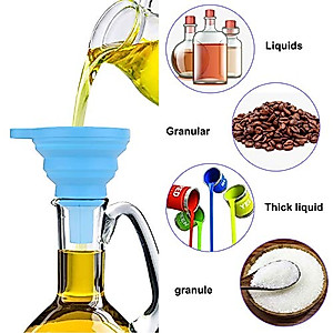 Funnels for Filling Bottles, Kitchen Funnel, Funnels for Kitchen Use, Food Grade Silicone Collapsible Funnel, Small Funnels for Filling Water Bottle Liquid Powder Transfer (4 Pack)