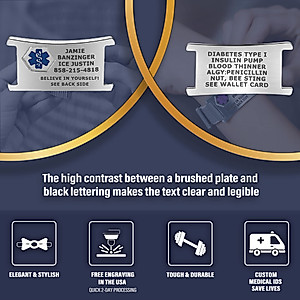 Divoti Easy-to-Wear Custom Engraved Adjustable Medical Alert ID Bracelets for Men and Women — Woven Loop & Velcro Closure (fit up to 8.5”) / Red/Gray