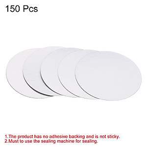 PATIKIL 65mm/2.56" Aluminum Foil Cap Liner, 150 Pack Resistant Tamper Induction Heat Sealer Sealing Liners for PET Plastic Bottle Jar Lid