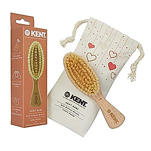 Kent Baby Soft Bristle Beechwood Brush with Canvas Travel Pouch - BA29