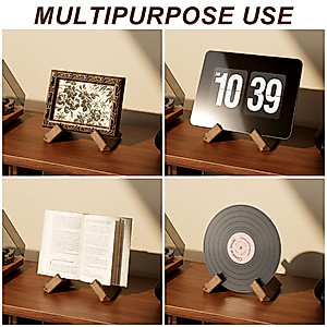 Now Playing Vinyl Record Stand, Premium Wood Retro Now Playing Record Holder, 1 Second Assemble Now Spinning Record Holder, Vinyl Records Albums, Wooden Vinyls Record Display, Magazine CD Holder