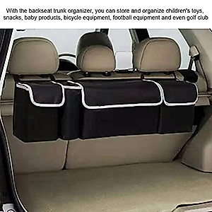 KOWMsnh Closet Mounted Storage Car Organizer Trunk Storage Backseat Trunk Organizer Car Accessories Portable Car Storage Black for Auto Hanging Seat Back Boxs