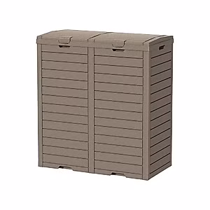 KFY 62-Gallon Outdoor Trash Can with lid, Waterproof, UV-Resistant Resin Garbage Can, Lockable Lid and Drip Tray, Animal-Proof, for Patio, Kitchen, Backyard and Deck