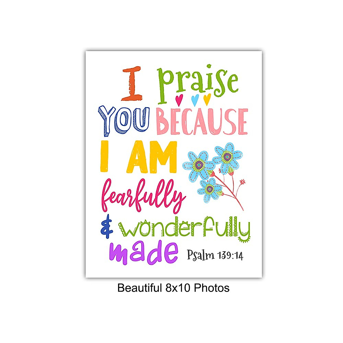 Religious Wall Art - Bible Verse Wall Decor - Christian Wall Decor - Scripture Wall Art - Psalms, Proverbs - God Wall Decor - Spiritual Inspirational Christian Gifts for Women - Girls Bedroom Decor
