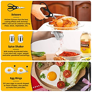 Blackstone Griddle Accessories Tool Kit, AIKWI 47-Piece Flat Top Grill Commercial Grade Set with Enlarged Spatula, Basting Cover, Scraper, Scissors, Tongs for Outdoor BBQ