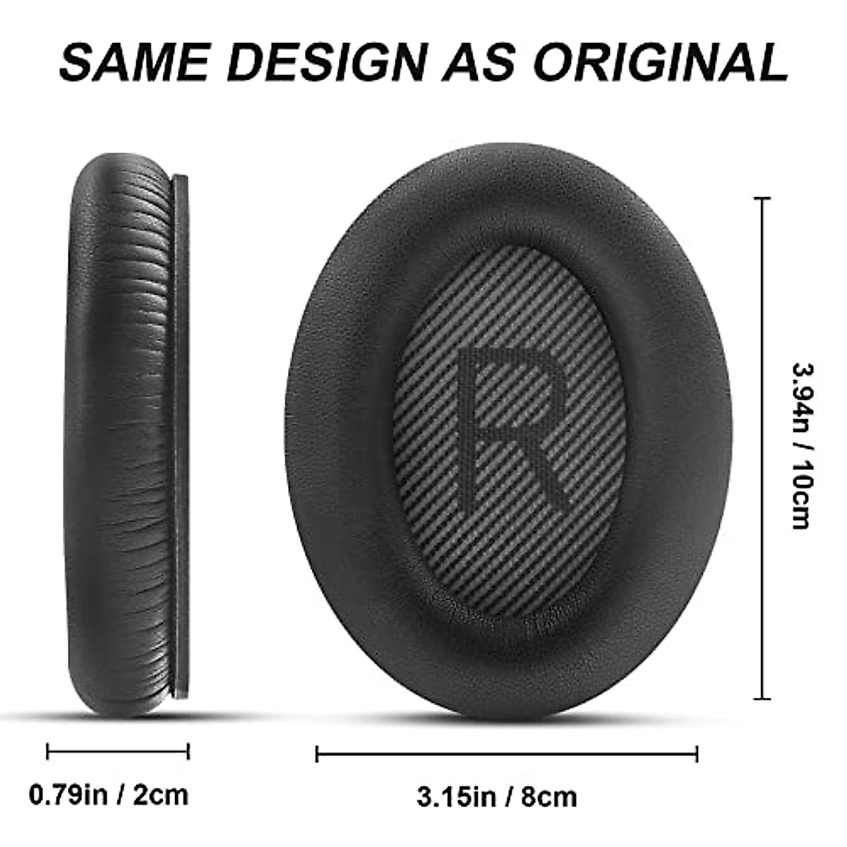 Replacement Ear Pads for Bose QC25 QC35 Headphones Earpads Cushions, Also Fits QuietComfort 2/QC15/QC35II/Ae2/Ae2i/Ae2w/SoundLink1&2/SoundTrue1&2 Around-Ear, Soft and Comfortable Memory Foam