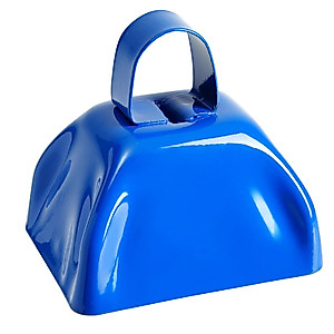 Set of 12 3-inch Cowbells with Handle, Hand Percussion Cow Bells Noise Makers for Sporting Events, Football Games (Blue)
