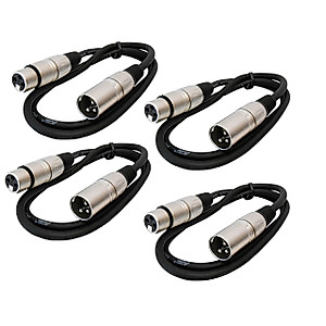 Audio2000'S ADC2037X4 3 ft XLR Female to XLR Male Microphone Cable