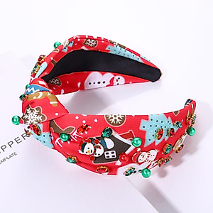 MOLOCH Christmas Headband for Women - Tree Bow Snowflake Knotted Jeweled Crystal Xmas Decorations Gifts