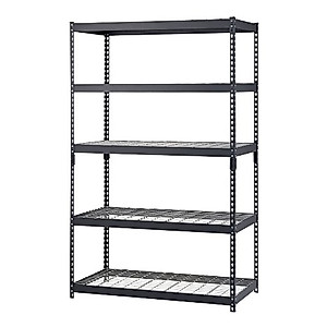 Edsal TRK-482478W5 Black Steel Shelving, 78" Height x 48" Width x 24" Depth