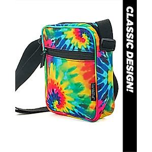 FYDELITY Small Crossbody Bag Men Women Sling Bag Festival Crossbody Bag for Men Women Sling Side Shoulder Bag 80s Crossbody Bag Festival Bag Tie Dye Crossbody Purse Crossbody Bag Tie Dye Crossbody Bag
