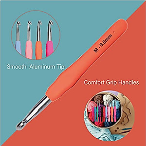 20 Sizes Crochet Hooks Complete Set,0.5mm-10mm Ergonomic Crochet Hooks with Case for Arthritic Hands