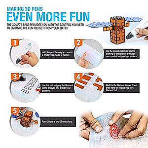 3Dmate Starter - Transparent 3D Pen Mat 9 x 7 Inches - Flexible Two-Sided Heat-Resistant Silicone - 3D Pen Accessories Compatible with Stencils - STEM Activity for Kids, Adults