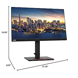 Lenovo ThinkVision T24i 23.8in 1920 x 1080 FHD IPS WLED-Backlit LCD 2-Pack Raven Black Monitor Bundle with HDMI, VGA, DisplayPort, USB Hub, Fully Adjustable Desk Mount Monitor Stand