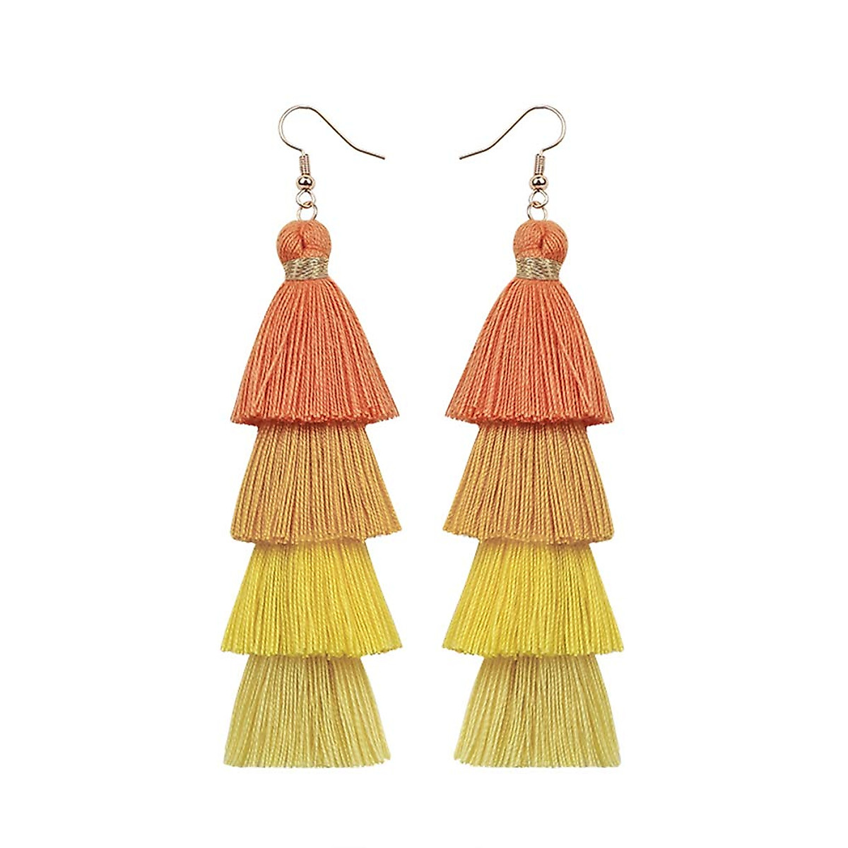 Milakoo 9 Pairs Colorful Tassel Earrings Long Layered Dangle Earrings Bohemian Drop Earrings
