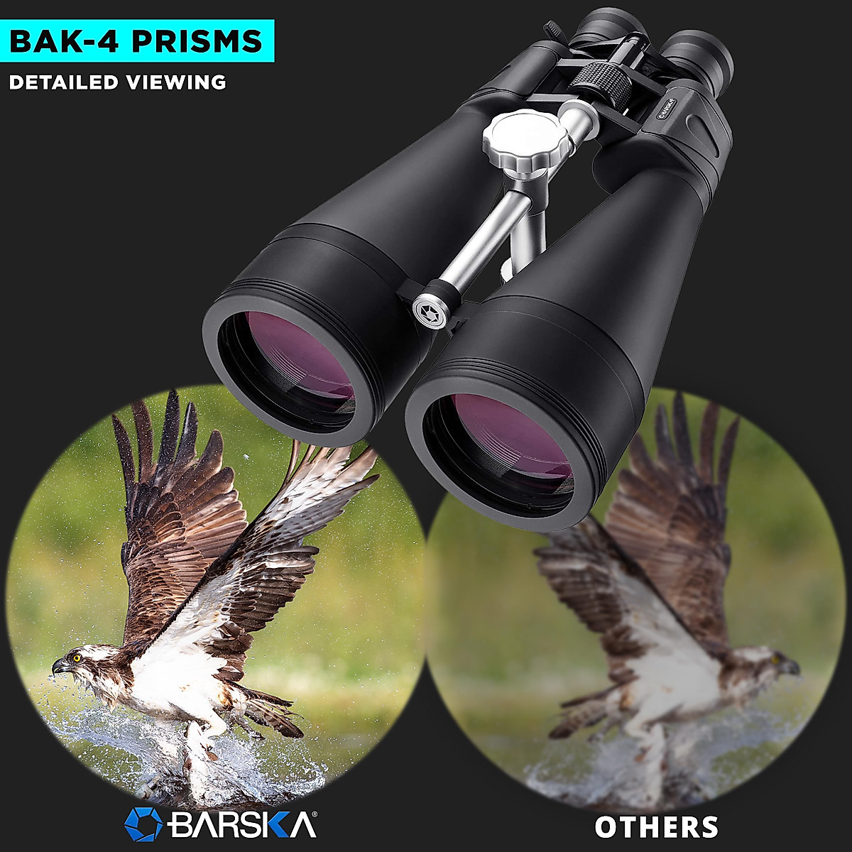 BARSKA AB11184 Gladiator 20-140x80 Zoom Binoculars (Green Lens) Black